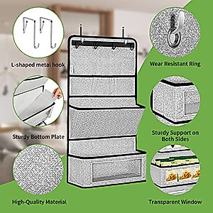 ZAAOEHA Door Hanging Organizer, Over Door Hanging Organizer Storage, Behind The Door Storage Organizer with Door Hook and Large Clear Windows, for Cosmetics, Toys and Sundries (1 Pack)