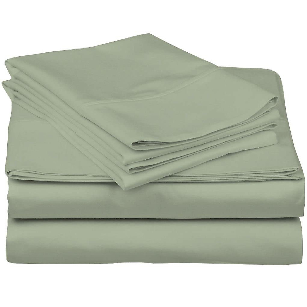 OnlineChoiceSheet Light Sage 6 Piece Bedding Sheet Set Full Size 18 Inch Deep Pocket Premium Bed Sheets 1000 Thread Count, 100% Egyptian Cotton