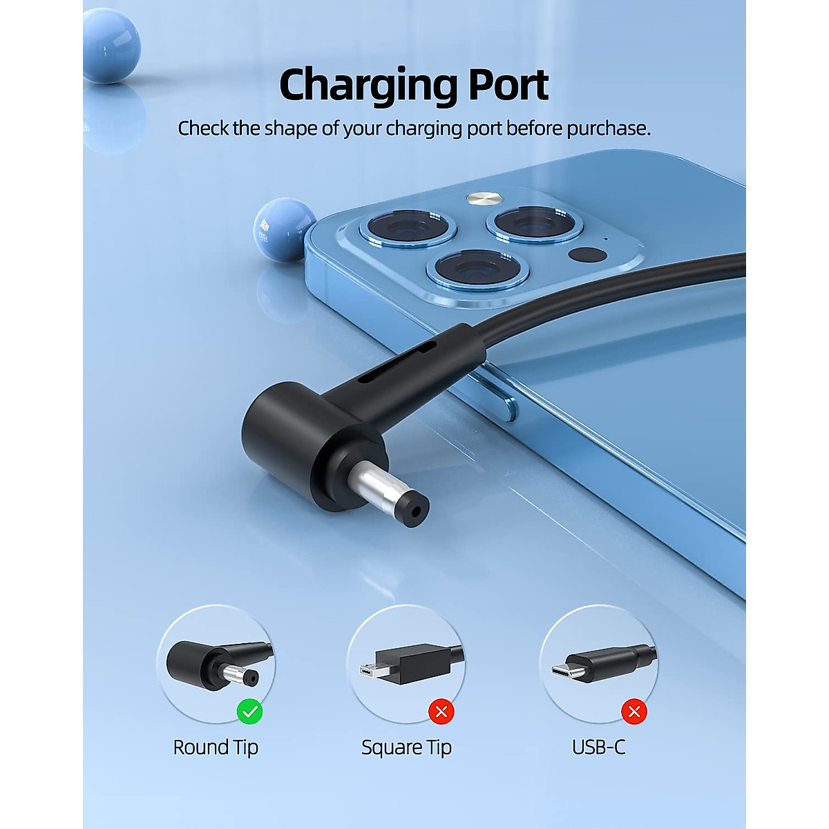 Laptop Charger Fit for Asus Chromebook C202 C202S C202SA C202SA-YS01 C202SA-YS02, (UL Safety Certified), Round Connector, 33W