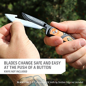 OUTDOOR EDGE 3.0" RazorSafe Replacement Drop-Point Knife Blades, 6 Pieces