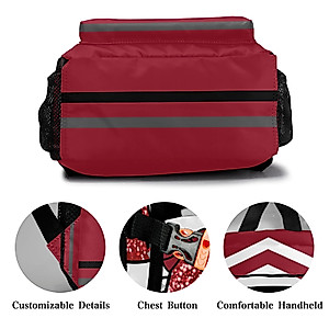 Zaaprint Custom Red Black Cheer Cheerleaders Waterproof Backpack Bookbag with Name for Birthday Holiday Gift