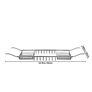 Cabilock Laptop Stand Stainless Steel Bathtub Tray Stretchy Anti Slip Bathtub Tray Over Bathtub Racks for Shower Bath Phone Pad Book Holder Bathroom Tray