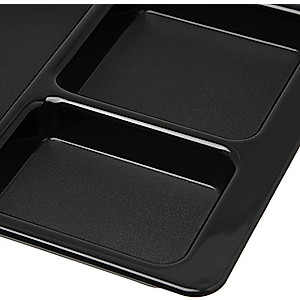 Carlisle FoodService Products 61503-E Rectangular Tray w/ (6) Compartments, 15" x 8.75", Plastic, Black