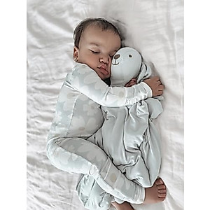 GUNAMUNA Unisex Baby, Toddler Ultra-Soft Convertible Pajama, Footie Romper Sleeper w/Diaper Zipper, Heather Grey, 9-12 Months