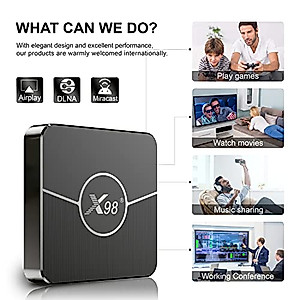 Android 11.0 TV Box,X98 Plus Amlogic S905W2 Quad Core X96Q Pro Upgraded RAM 4GB ROM 32GB Dual WiFi 2.4G/5.8G BT4.2 4K 6K AV1 Home Smart Media Player Set top Box