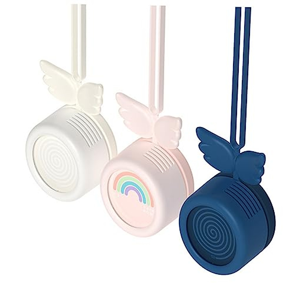 Holibanna Vintage Fan Household Fans Handheld Fan Mini Personal Fan USB Personal Fan Personal Handheld Fan Home Mini Fan Mini Cool Fan Wing Shaped Design Fan Hanging Neck Gift Pink