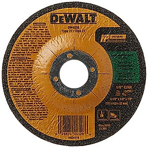 DEWALT 4-1/2" Cut Off Wheel, Concrete/Masonry, 4-1/2" x 1/8" x 7/8" (DW4528)