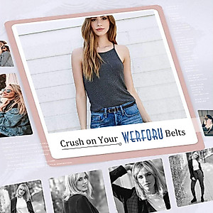 Ladies Skinny Thin PU Leather Dress Fit WaistBelt for Jeans with Gold Alloy Buckle(Black+Brown+White,Fit Waist Size 31-37 Inches)