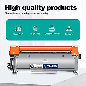 NUCA High Yield TN 450 Compatible TN-450 1-Pack TN450 Black Cartridges Replacement for Brother HL-2275DW HL-2280DW MFC-7240 MFC-7360N MFC-7365DN Printer (3,000 Yield/Toner Cartridge)