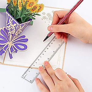 LUTER 10 PACK Clear Plastic Ruler 20cm 8inch Straight Ruler Transparent Plastic Ruler Kit Measuring Tool for Student School Office