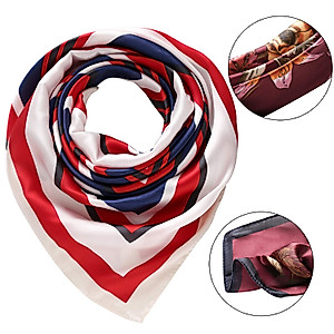 RIIQIICHY Head Scarf Like Silk Satin Hair Scarf for Women Sleeping Square Designer Bandana Check Scarf for Hair Wrapping at Night 27.5 Inch