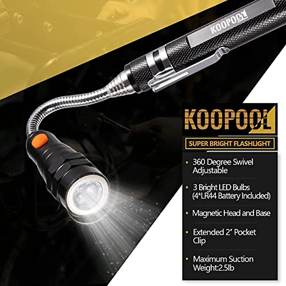 KOOPOOL Universal Socket Tool Set (1/4"-3/4") 25-Piece (A) with Magnetic Pickup Tool Set 5-Piece (B)