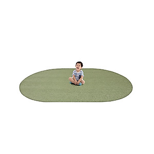 Joy Carpets Endurance Solid Colored Area Rug in Color Sage, 6' x 9' Oval