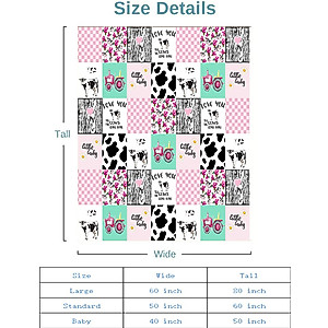 Cow Blanket Cute Cow Print Blanket Cow Beding Sherpa Fleece Throw Blanket Farm Animals Blanket Warm and Plush Cow Print Throw Blankets for Bed Sofa（Pink，(40 x 50 in)）