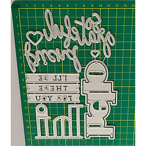 Ammsochy Cutting Dies Kit English Words Metal Stencils Scrapbooking Tools DIY Craft Carbon Steel Embossing Template for Paper Card Making Album Arts Crafts Supplies (English Greeting words-12.5x18cm)