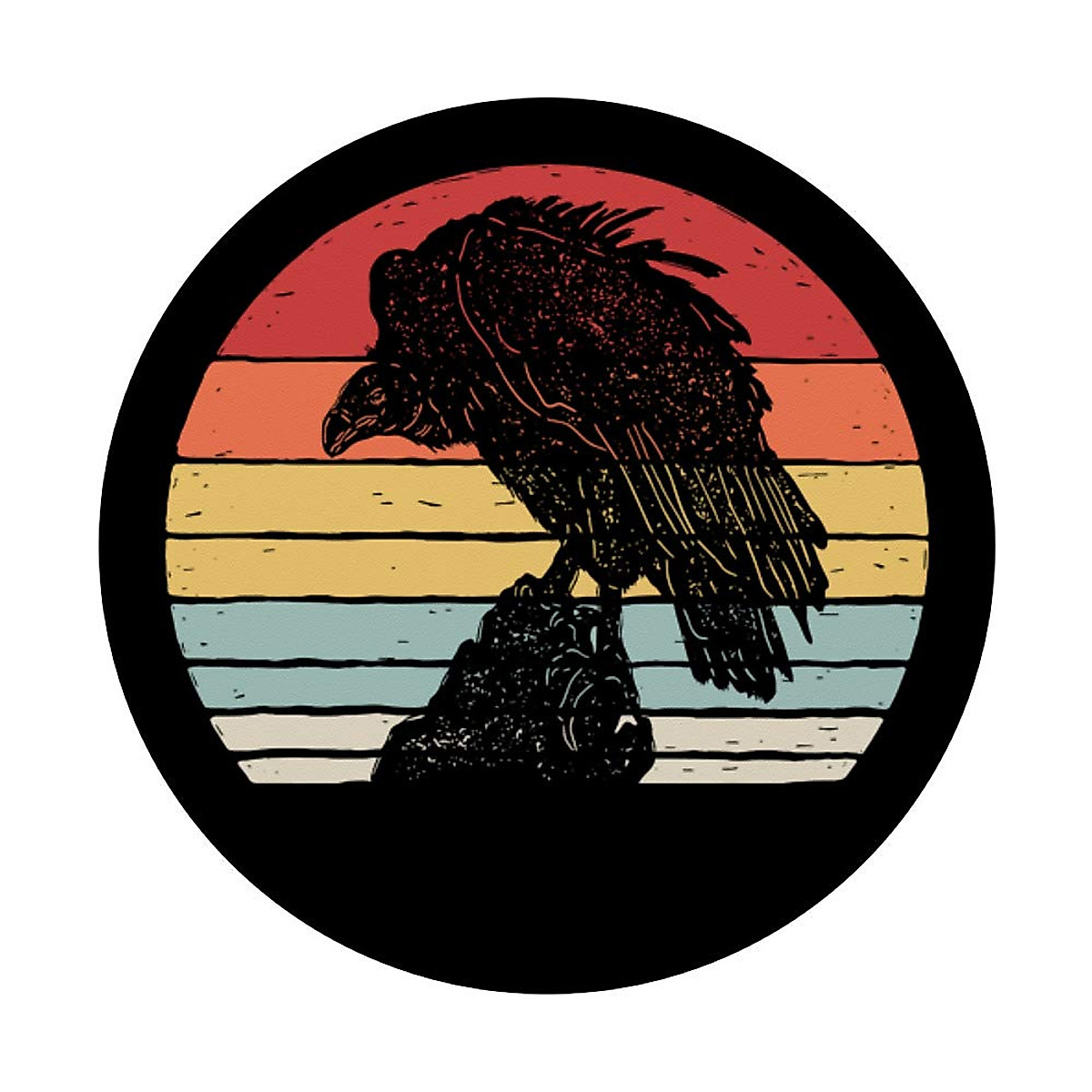 Vintage Retro Vulture Bird PopSockets Grip and Stand for Phones and Tablets