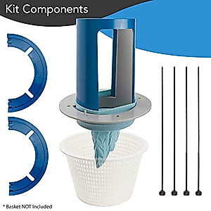 SkimDoctor 2.0 Pool Skimmer Basket Turbocharger With Non-corrosive Fittings | Includes Skimmer Sock For Easy Debris Removal | Fits Most Commercial Inground Pool Baskets | Decreases Pool Cleaning Times