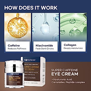 Super Caffeine Eye Cream, Dark Circles Under Eye Treatment, Eye Bags Treatment For Women, Men Eye Cream, Eye Cream For Dark Circles And Puffiness, Under Eye Cream, Korean Eye Cream, Multi Peptides