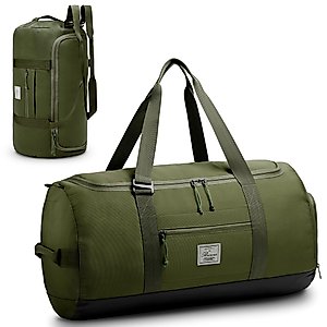 Brozoza Travel Duffle Bag for Men 65L Large Size Traveling Duffel Bag Weekender Overnight with Shoes Compartment Multifunctional Sports Gym Bags (Green)
