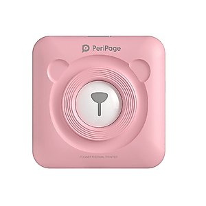 Portable Mini Pocket Thermal Paper Photo Printer with Paper (Pink, Printer)