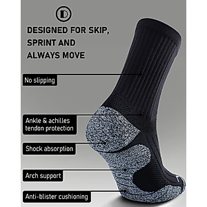SITOISBE Cushioned Compression Unisex Mid-crew Socks 4-Pack, Large, Black