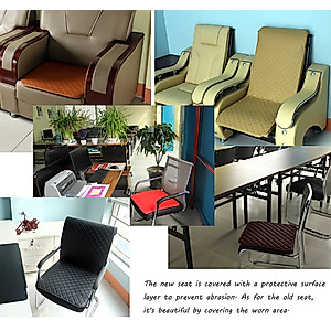 Leather Chair Cushion Pad Office Computer Chair Boss Chair Pad Non-Slip Waterproof Dining Chair Cushion Car Sofa Leather Seat Cushion ( Color : Black , Size : 50*50cm )