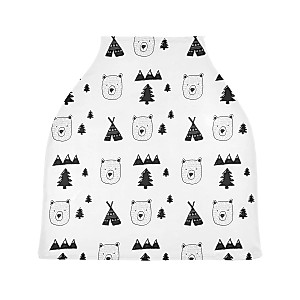 Baby Bear Forest Baby Car Seat Covers Canopy Nursing Cover Breastfeeding Scarf Soft Breathable Stretchy Coverage Infant Stroller Cover Multi Use for Boys Girls Babies