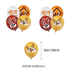 Corgi Party Decorations Backdrop Banner Photography Background Cute Corgi Theme Banner Balloons Cake Toppers Cupcake Toppers Pet Party Kit For Corgi Dog Birthday Party Supplies Decor