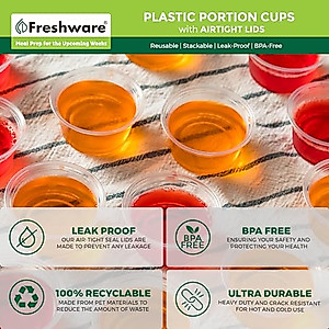 Freshware Portion Cups 100, 2 oz-200 Sets, Clear