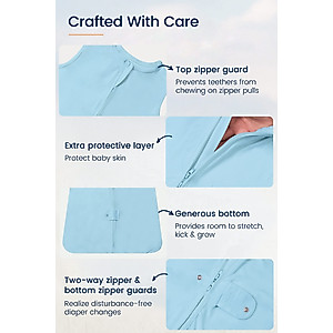 TotAha Baby Sleep Sacks 3-Pack, Stretchy Sleepsack, Silky Comfort, Buttery Soft, Swaddle Transition Sleeping Bag, 2-Way Safe Zippers, Wearable Blanket Baby Sleep Bag for 0-3-6-12-18-24 Months 0.5 TOG