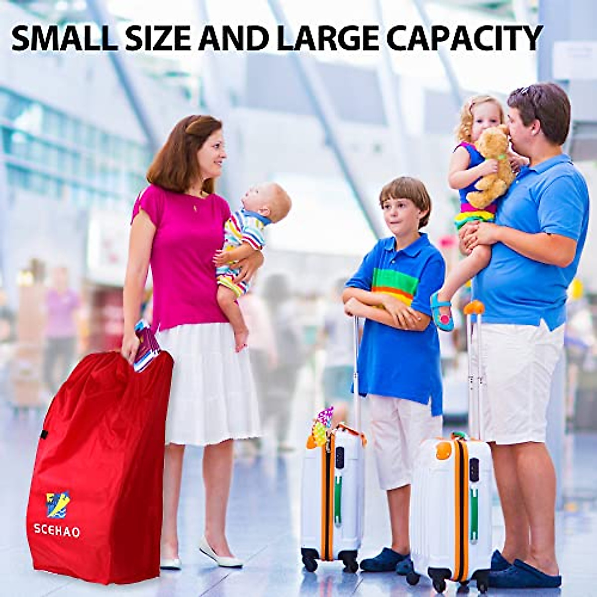 Car Seat Travel Bag,Stroller Bag for Airplane,Stroller Travel Bag for Standard & Double Strollers(Red)