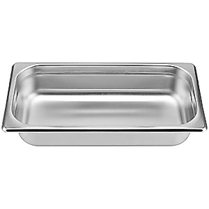 SINJEUN 6 Pack 1/3 Size Steam Pan, Commercial Stainless Steel Pan Steam Table Pan for Restaurant, Hotel, Catering, Silver
