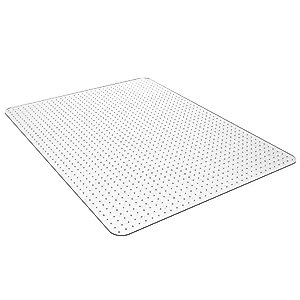 LUMDERIO Chair Mat for Computer Desk, Flat Without Curling, Office Carpeted Floor Mats for Low Pile Carpet 23.5 X 17.5 inches