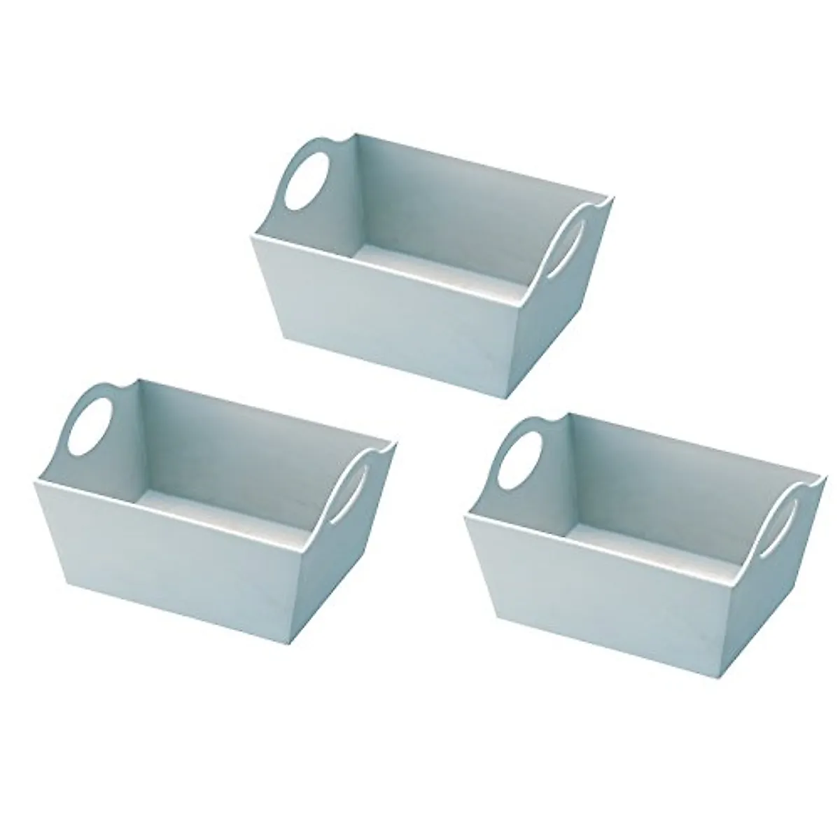 like-it EPE-23 Small Storage Mini Basket, Small, Set of 3, Paper Mix, Blue, Approx. Width 5.8 x Depth 4.4 x Height 3.2 inches (14.8 x 11.1 x 8.1 cm)