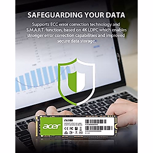 acer FA100 512GB SSD - M.2 2280 PCIe Gen3 x 4 NVMe Interface, 8 Gb/s, 3D NAND Internal Solid State Hard Drive Up to 3200 MB/s - BL.9BWWA.119