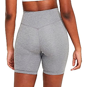 Nike Women's One Logo Mid-Rise Dri-Fit 7" Bike Shorts (as1, Alpha, m, Regular, Regular, Iron Grey/Heather/White, Medium)