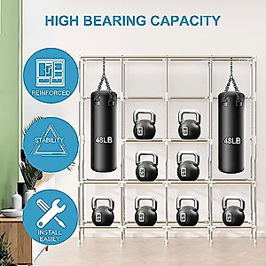 Mihoho Portable Wardrobe, 67 Inch Closet for Hanging Clothes, Metal Clothing Rack Organizer, Free Standing Wardrobe with Black Oxford Fabric Cover, 67" WX65 HX17.7 D (Classic Black, King-Size)