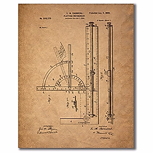 Architect Drafting Patent Prints - Set of 6 (8 inches x 10 inches) Drafting Wall Art Decor Photos