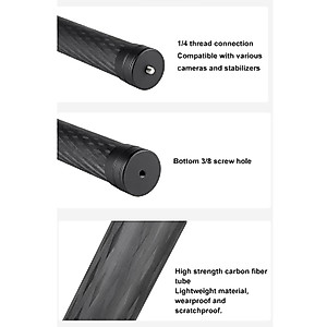 Tripod Extension, 9.8in Camera Mount Extender Rod with 1/4 in 3/8in Screw, Carbon Fiber Tripod Center Column Extension for RONINSC for G6MGAX G5 SPG for AIRCROSSX Camera