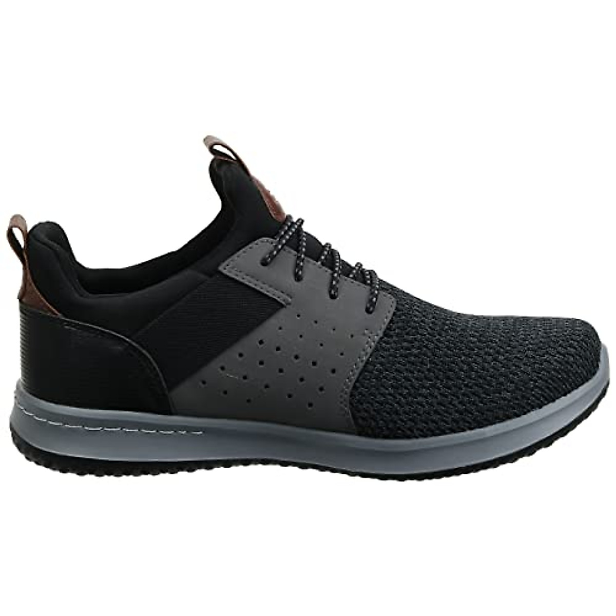 Skechers Men's Classic Fit-Delson-Camden Sneaker, Black/Grey, 11.5 Wide US