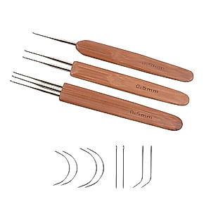 3pcs/set Dreadlock Crochet Hook for Hair Dreadlock Needle Tool for Braid Craft Dread locks Crochet Needles 0.5mm (1 Hook 2 Hooks 3 Hooks)