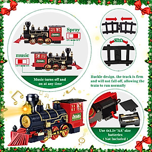 Train Set - Electric Train Toy with Railway Kit, Smoke, Sound, Light, Cargo Cars & Tracks, Toddler Model Train Set for 3 4 5 6 7 8+ Year Old Kids Birthday Gifts