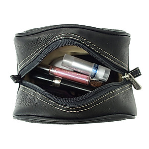Piel Leather Cosmetic Bag, Saddle, One Size