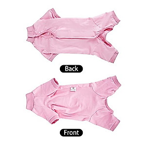 Cat Recovery Suit After Surgery for Female Male Pet Surgical Pajamas Long Sleeve Prevent Shedding Recovery Snugly Suit&E Collar Alternative Onsies for Cats (S, Pink)