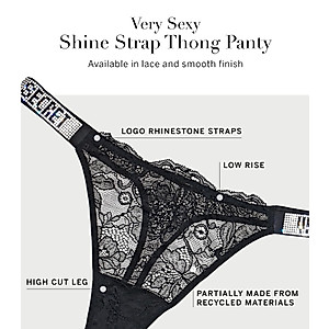 Victoria's Secret Very Sexy Lace Thong Women's Underwear, Panties for Women, Black, M