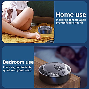 AIRPROSSING Rechargeable Refrigerator Air Purifier, Ozone Purification System, Screen design,3 Speed, Portable Mini refrigerator deodorizer for Car, Bedroom,Shoe Cabinet, Refrigerator (white)