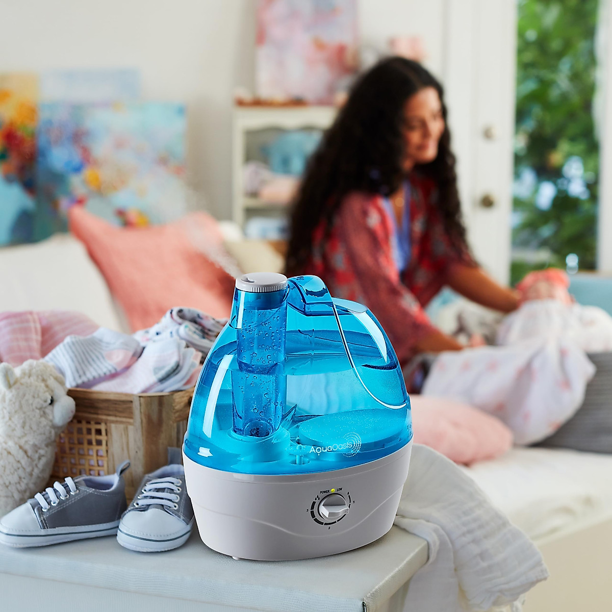 AquaOasis™ Cool Mist Humidifier {2.2L Water Tank} Quiet Ultrasonic Humidifiers for Bedroom & Large room - Adjustable -360 Rotation Nozzle, Auto-Shut Off, Humidifiers for Babies Nursery & Whole House