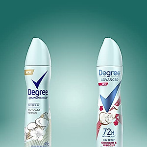 Degree Advanced Antiperspirant Deodorant Dry Spray Coconut & Hibiscus 3 count 72-Hour Sweat and Odor Protection Deodorant Spray With MotionSense Technology 3.8 oz