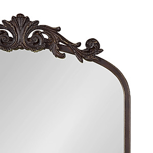 Kate and Laurel Arendahl Traditional Arch Mirror, 19 x 30.75, Antique Bronze, Baroque Inspired Wall Decor