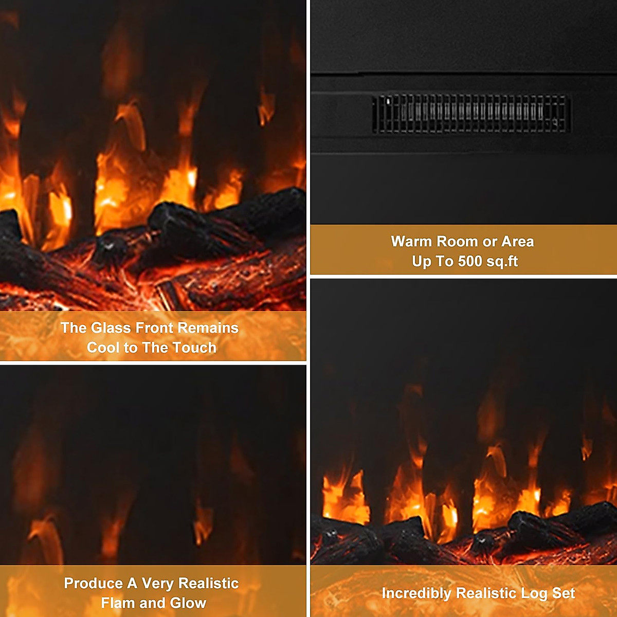 45 Inch Electric Fireplace with Mantel, Tall Fire Place Heater Freestanding with Remote Control Timer LED Flame for Living Room Bedroom, Gray